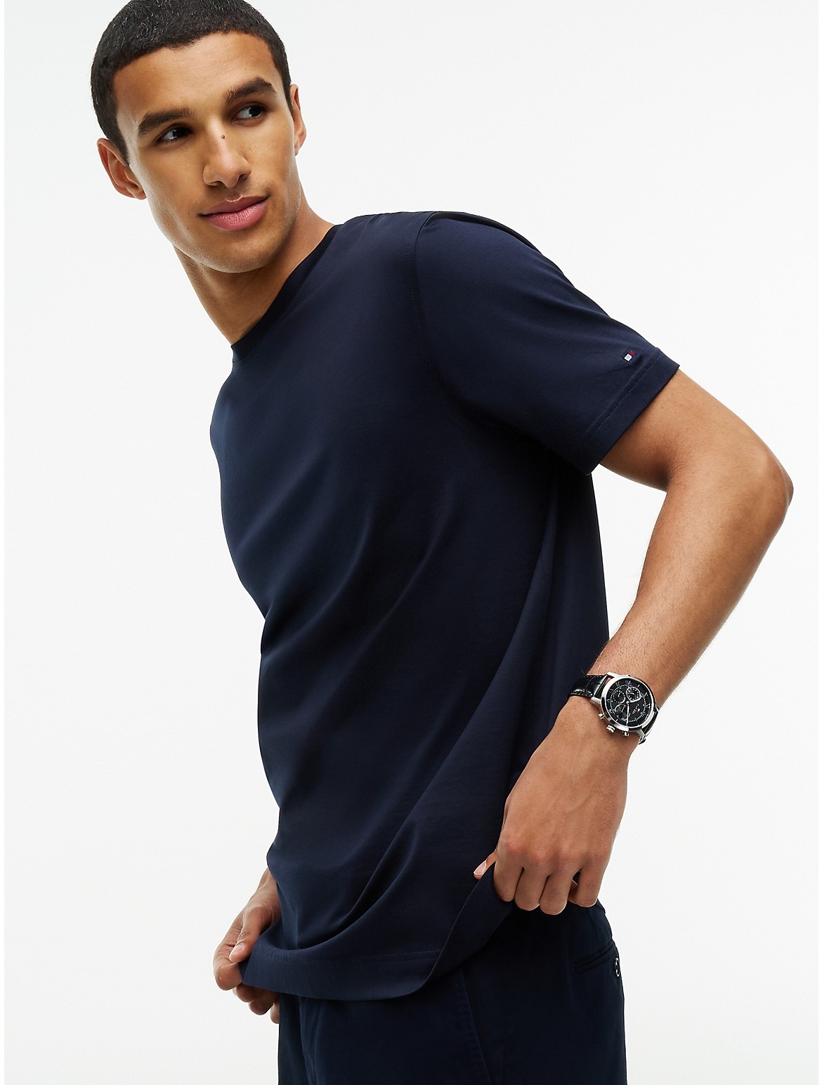 TOMMY HILFIGER men's new york label classic crewneck t-shirt -